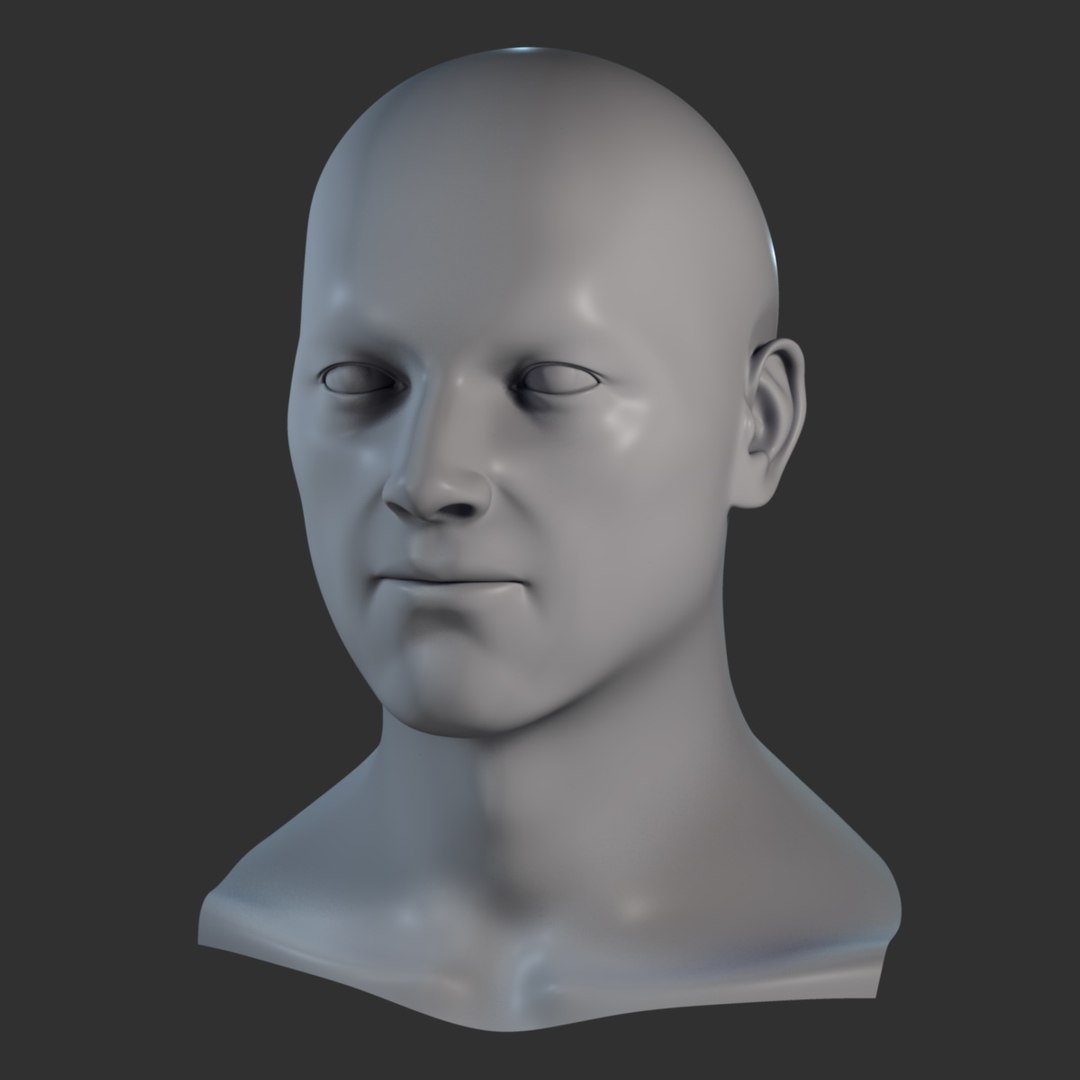 Realistic Male Head 3d Model