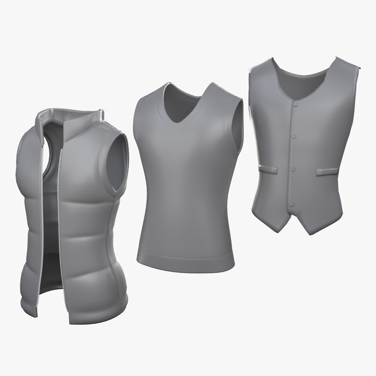 3D Vest Collection Cloth Simulation Ready model - TurboSquid 1788304