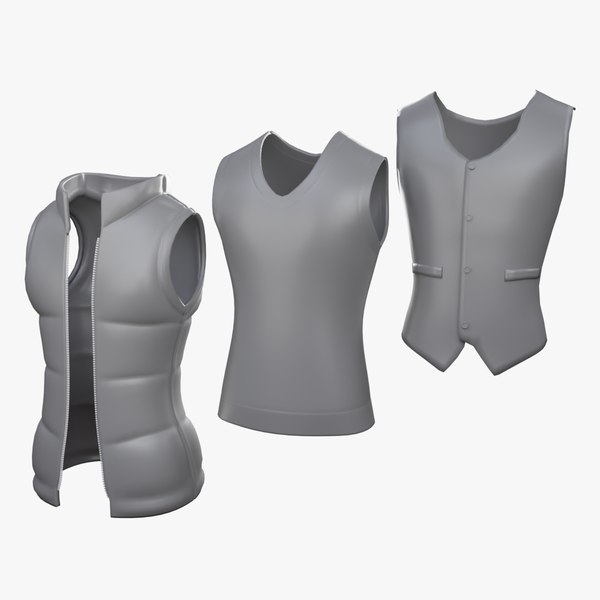 3D Vest Collection Cloth Simulation Ready model - TurboSquid 1788304