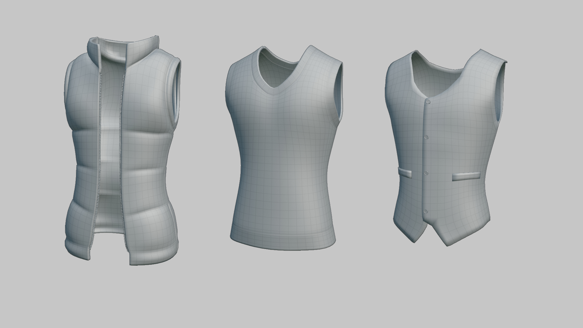 3D Vest Collection Cloth Simulation Ready model - TurboSquid 1788304