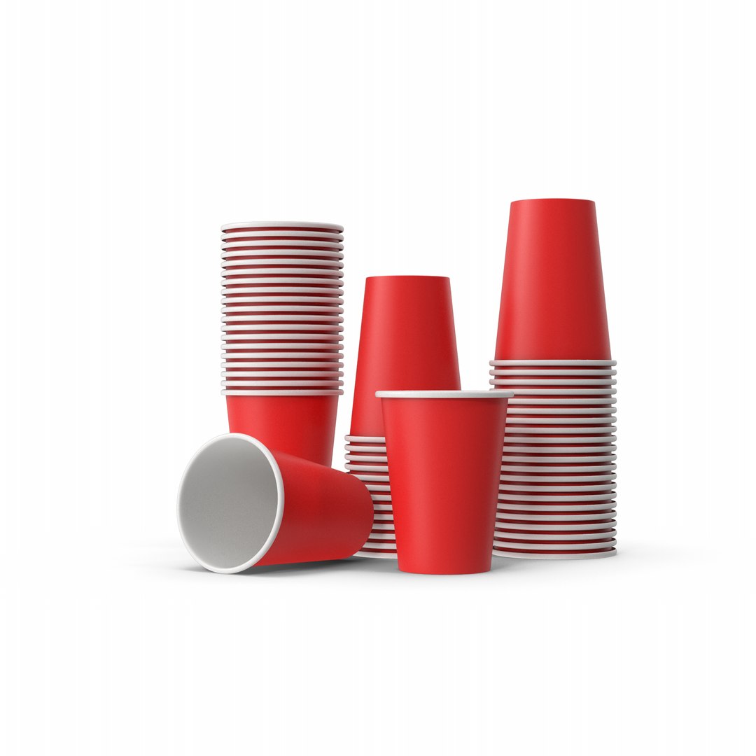 Stack Of Paper Cups 3D Model - TurboSquid 1892650