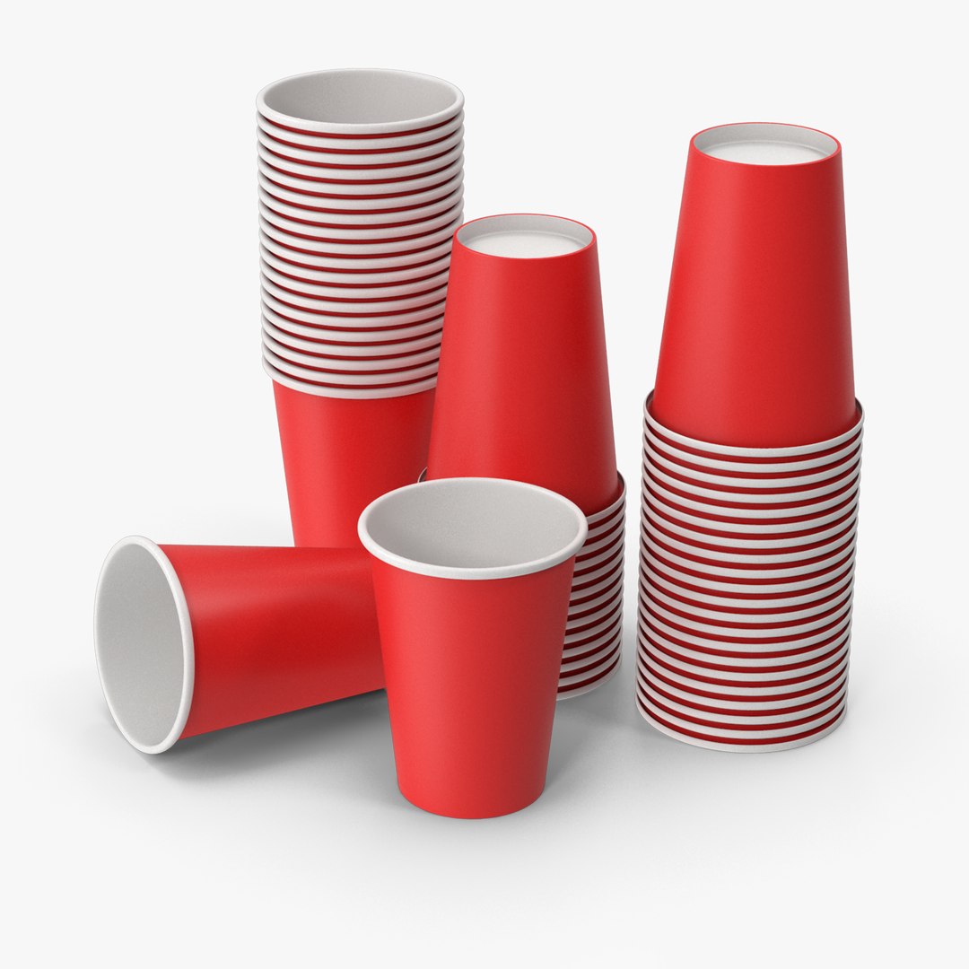 Stack Of Paper Cups 3D Model - TurboSquid 1892650