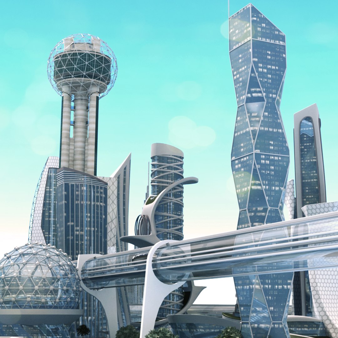 Futuristic City 3d Model Turbosquid 1396798 