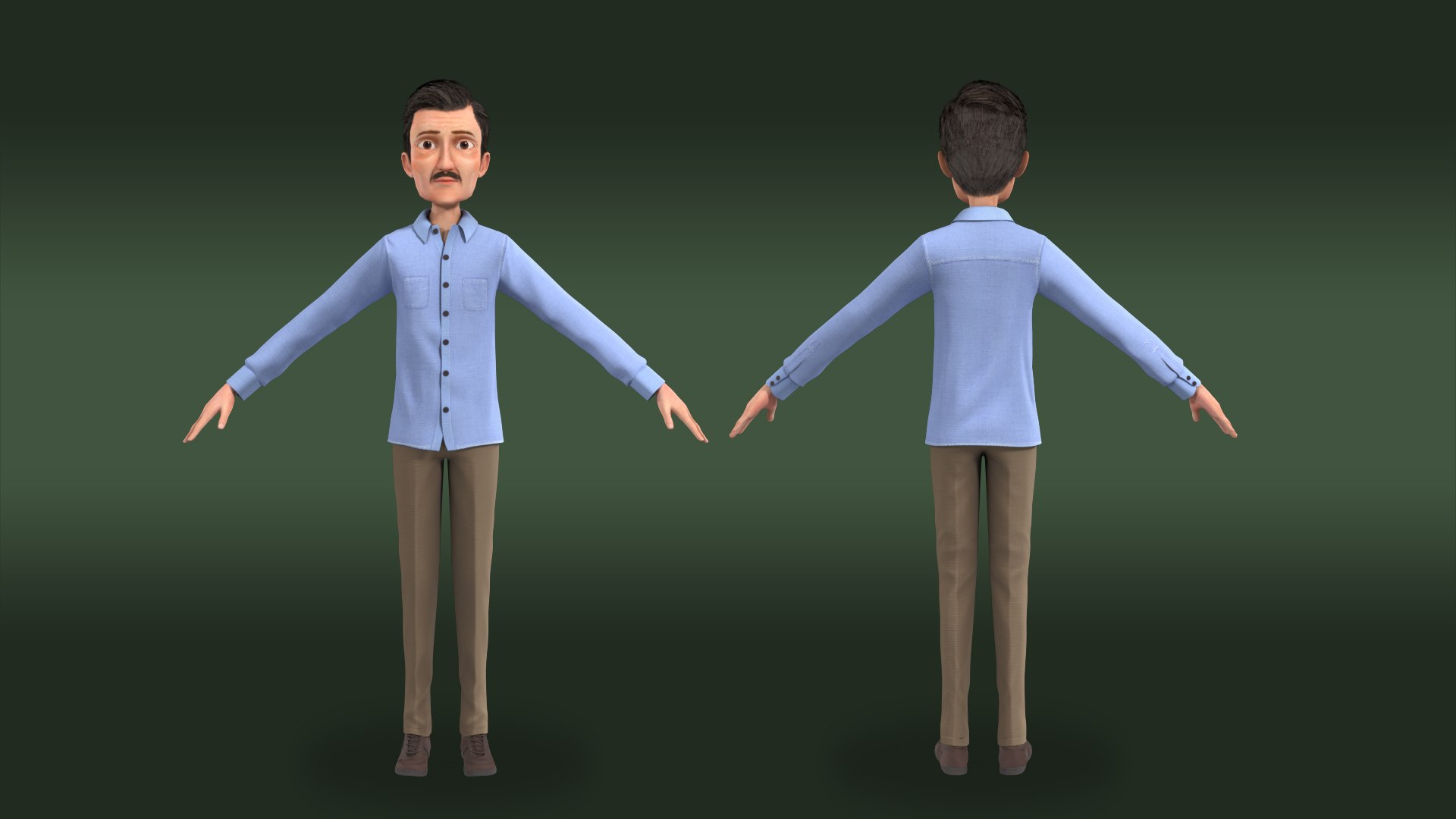 Cartoon Middle-aged Person Dad Father 3D Model - TurboSquid 2092871