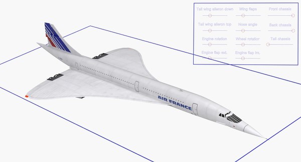 3d model of concorde supersonic passenger jet
