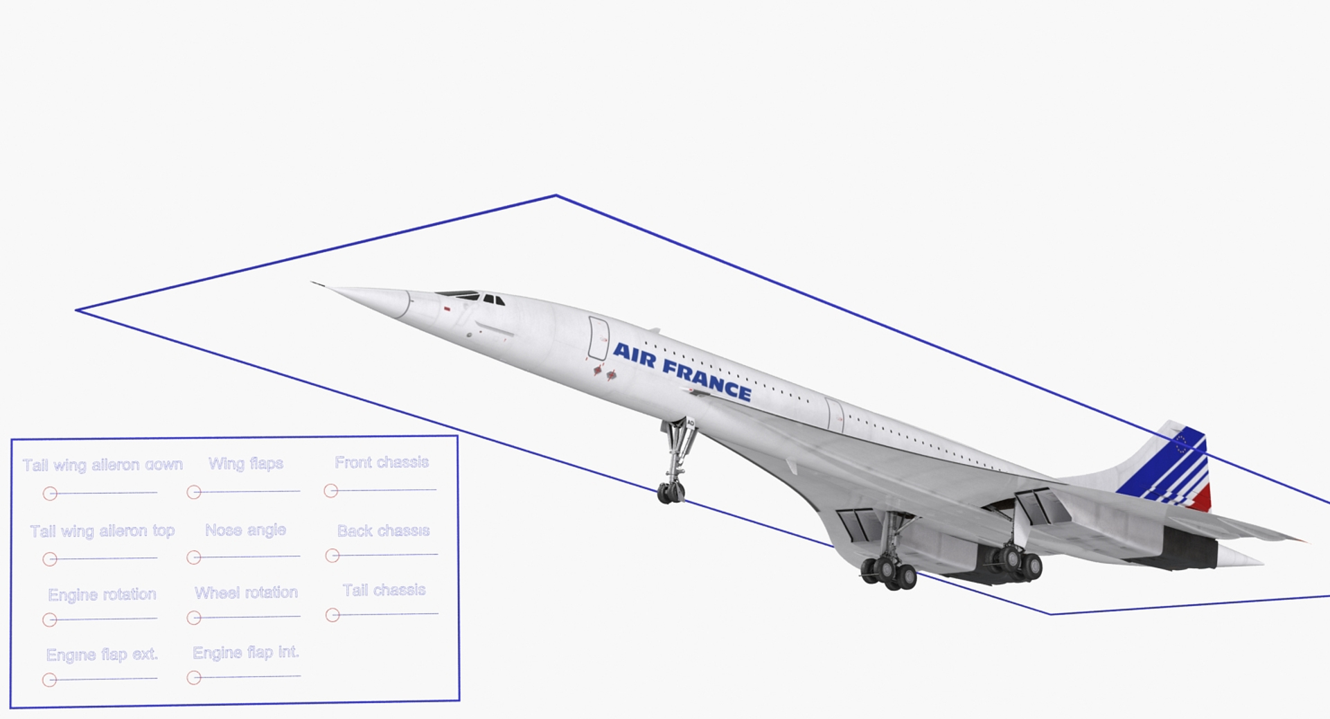 3d model of concorde supersonic passenger jet