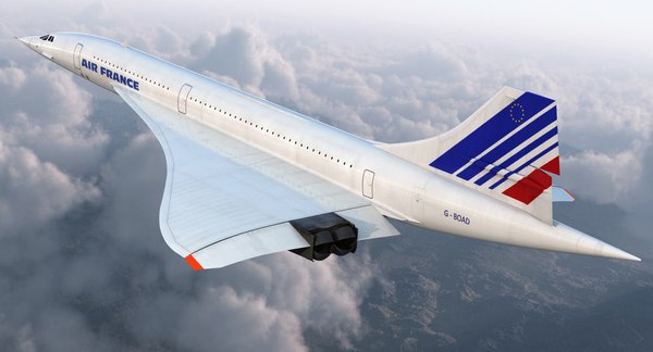 3d model of concorde supersonic passenger jet