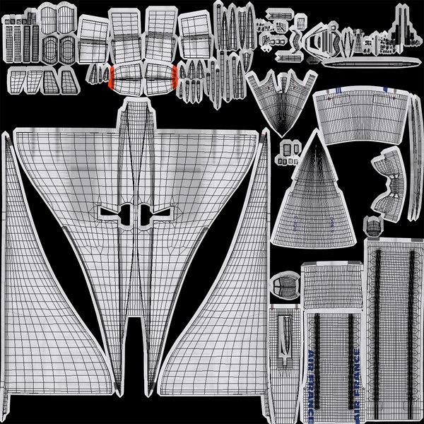 3d model of concorde supersonic passenger jet