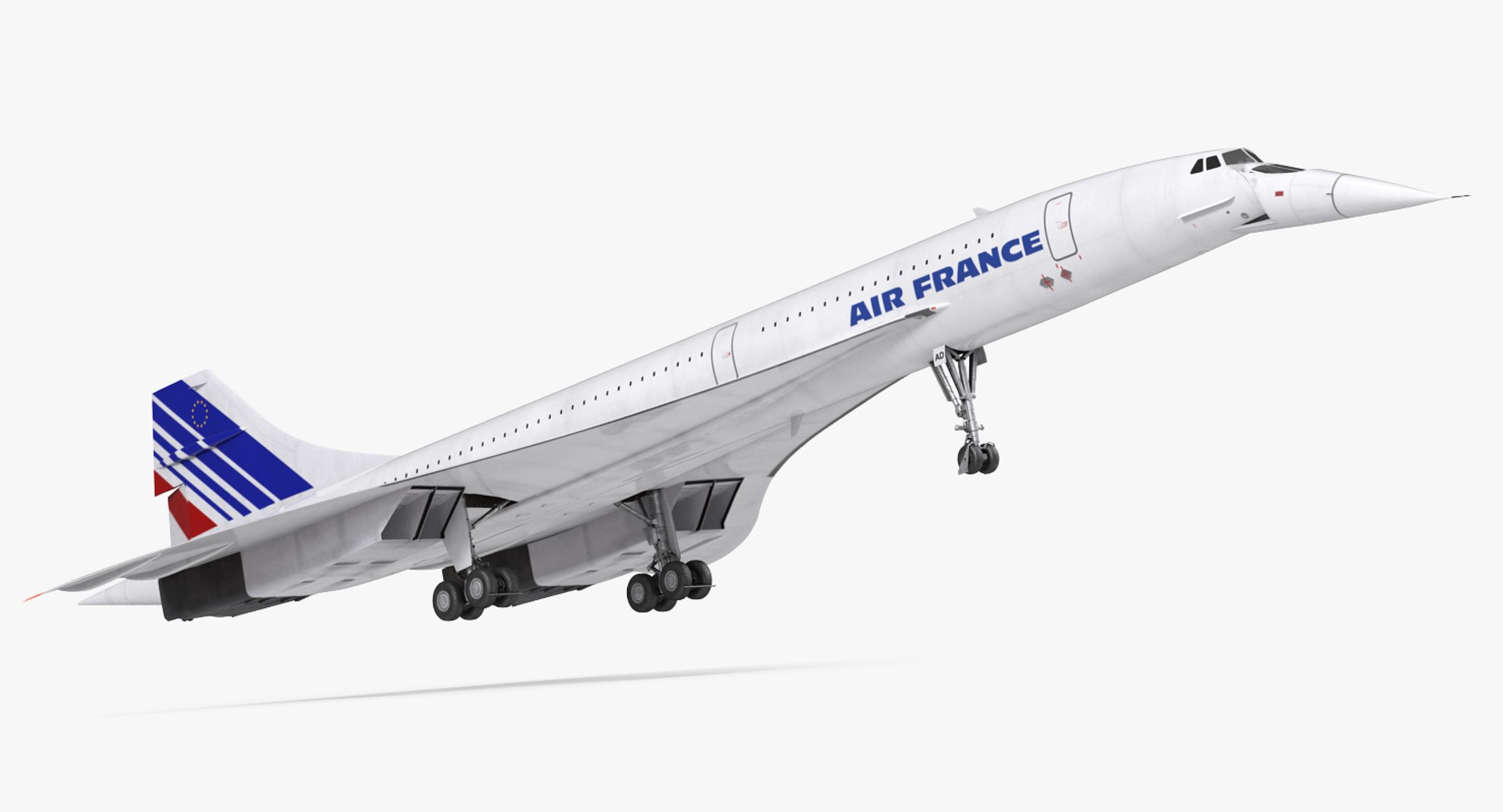 3d model of concorde supersonic passenger jet