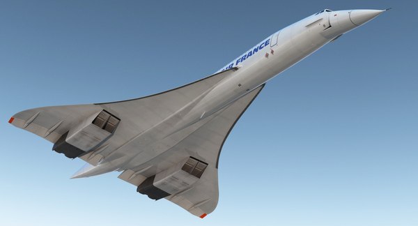 3d model of concorde supersonic passenger jet
