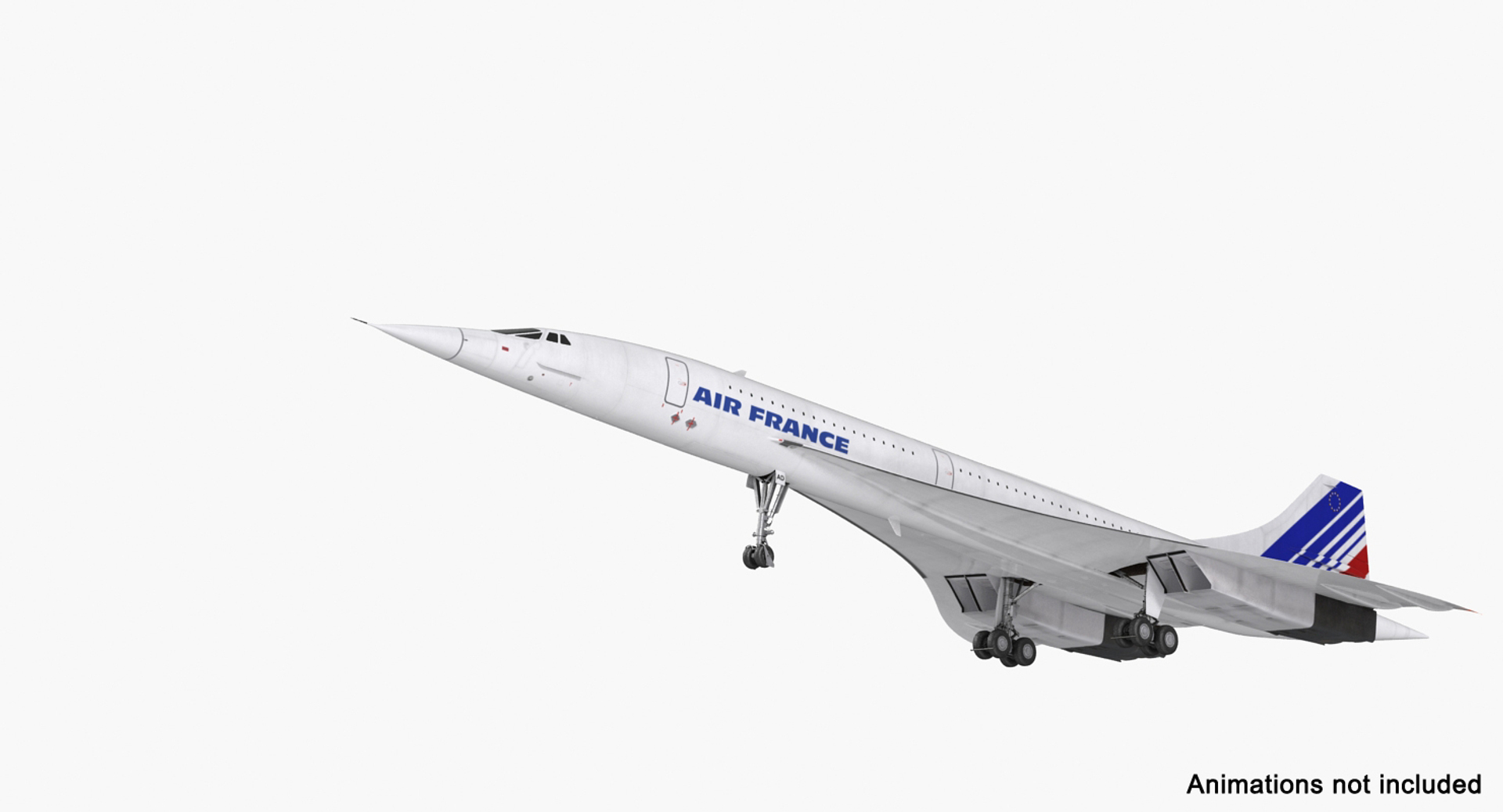 3d model of concorde supersonic passenger jet