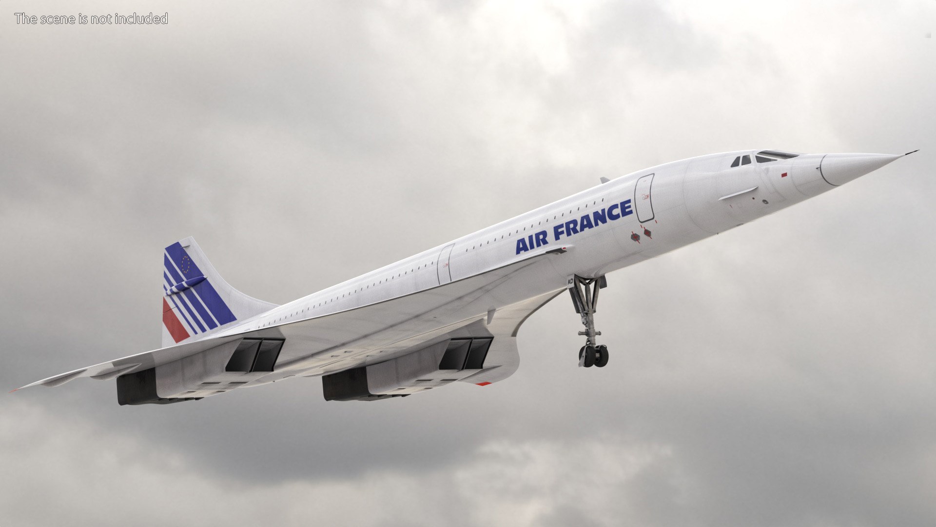 3d model of concorde supersonic passenger jet