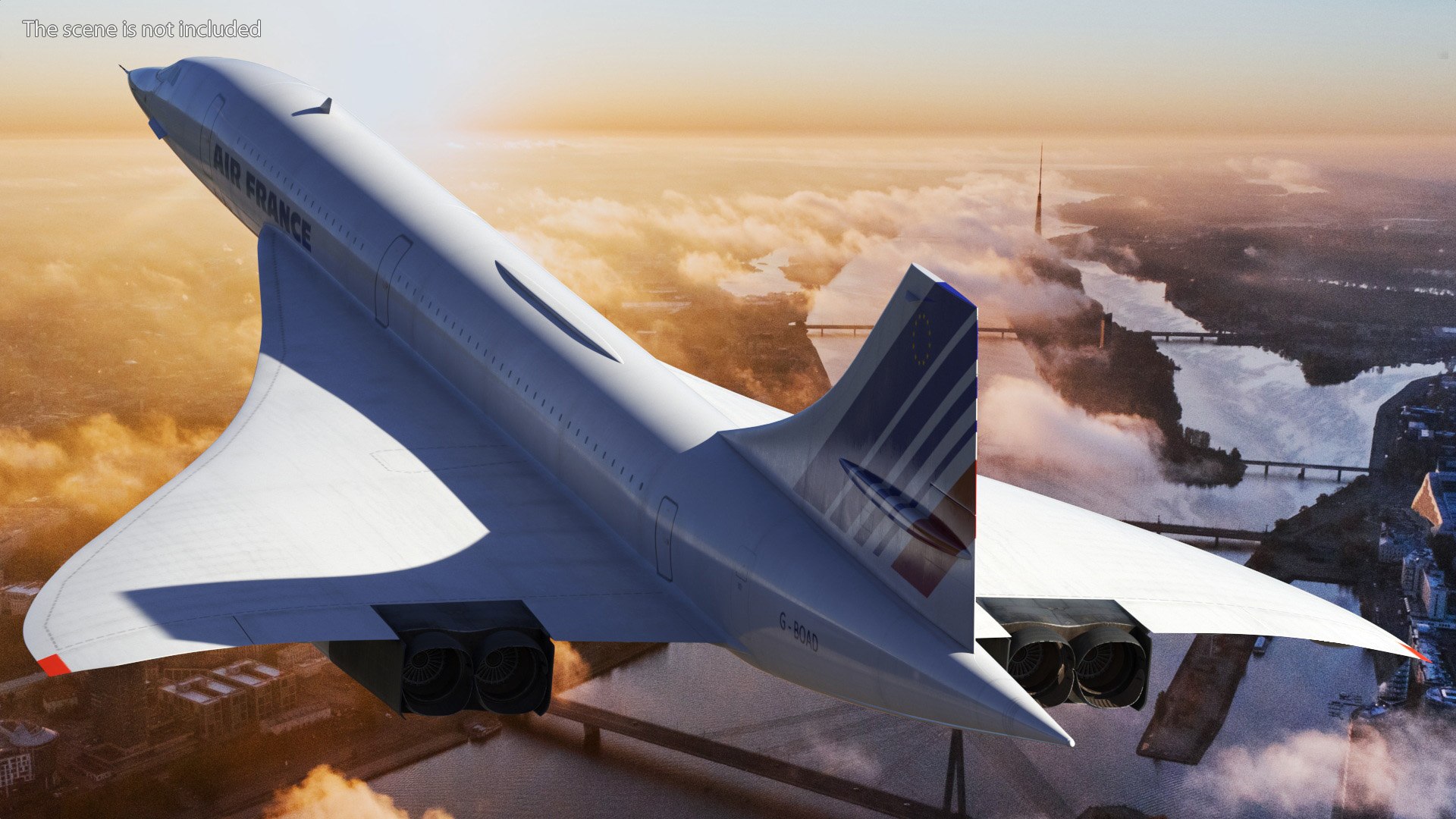 3d model of concorde supersonic passenger jet