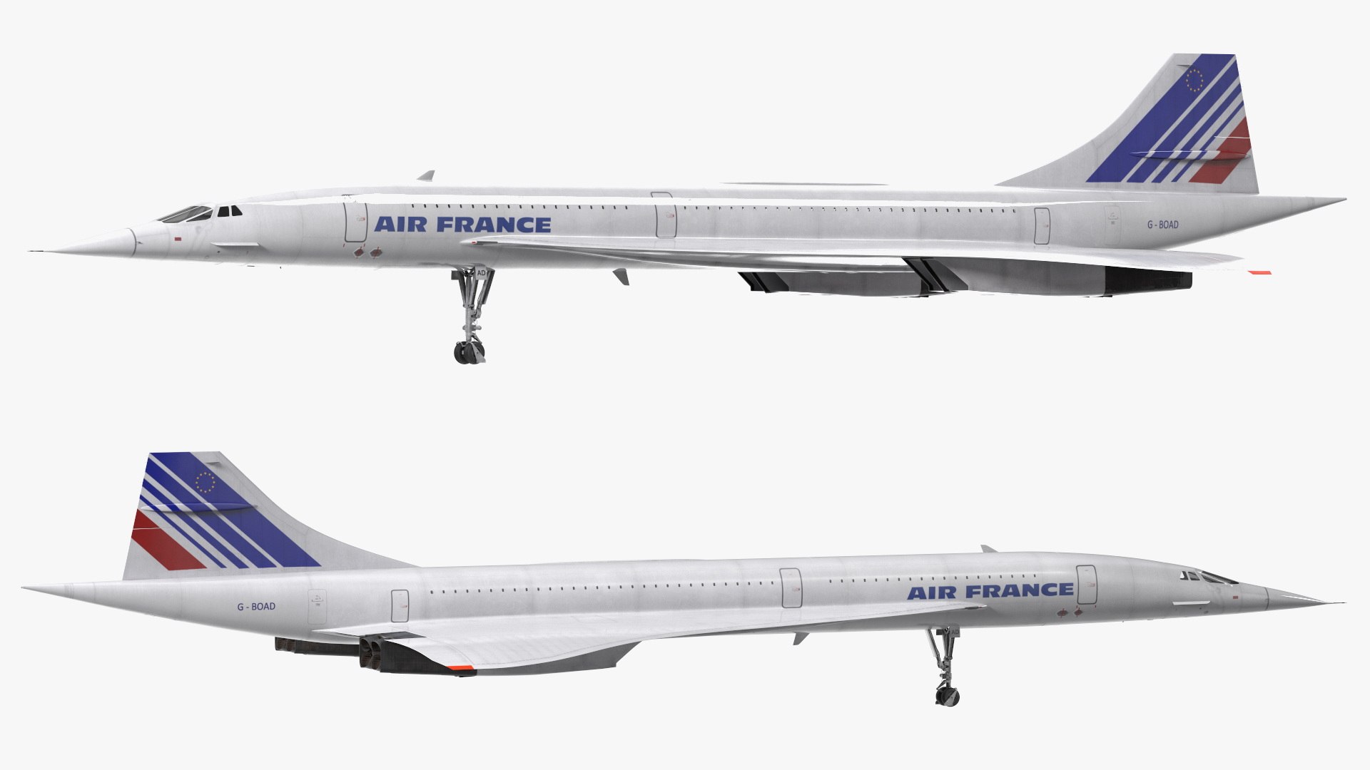 3d model of concorde supersonic passenger jet