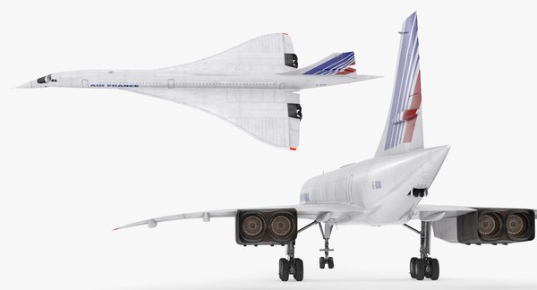3d model of concorde supersonic passenger jet