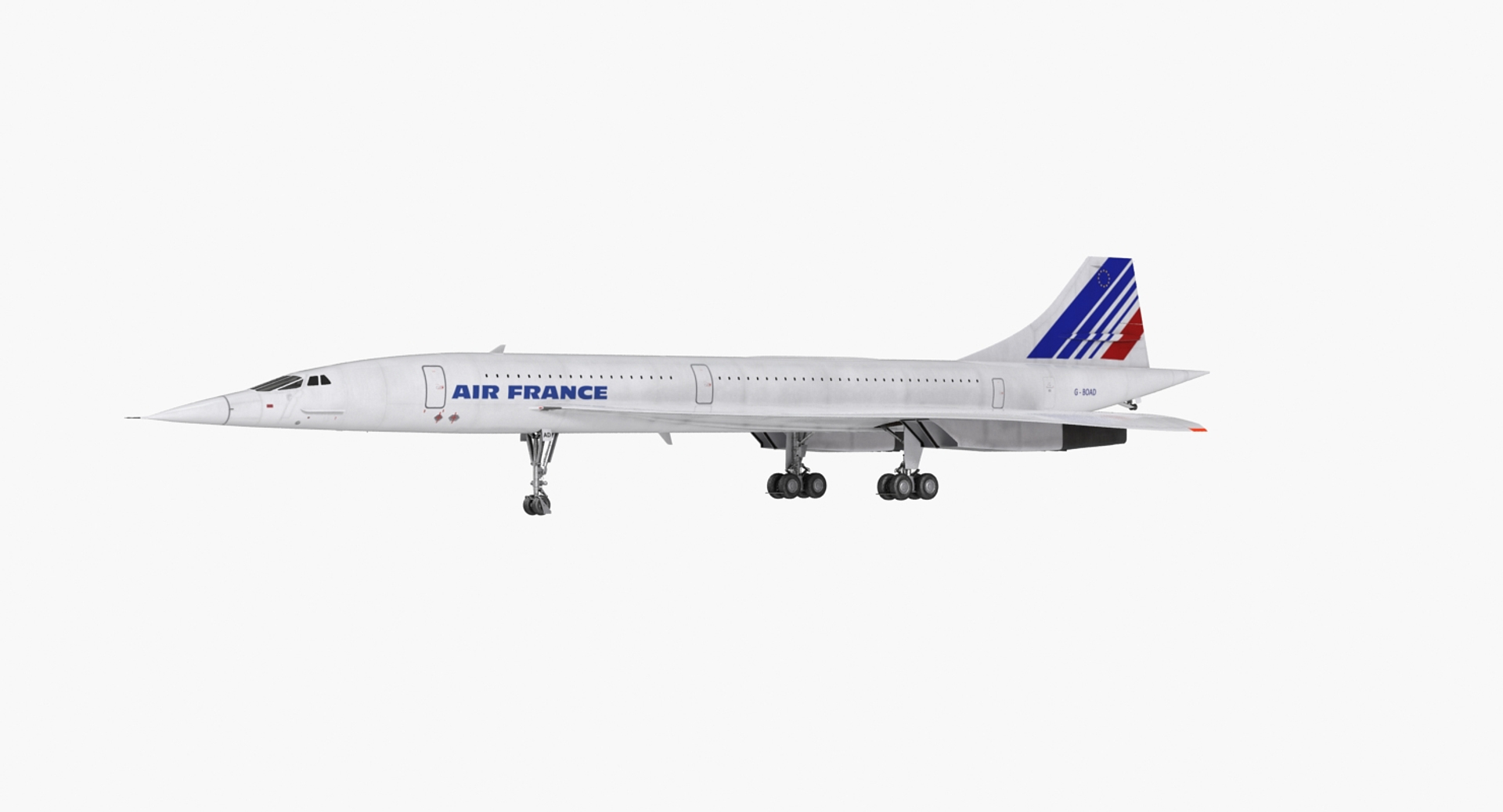 3d model of concorde supersonic passenger jet