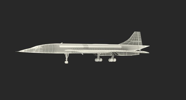 3d model of concorde supersonic passenger jet