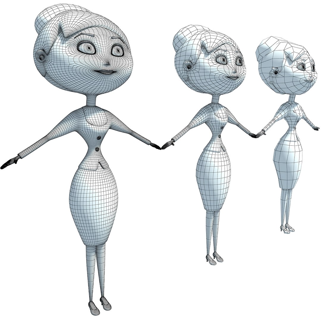 3ds max cartoon woman character