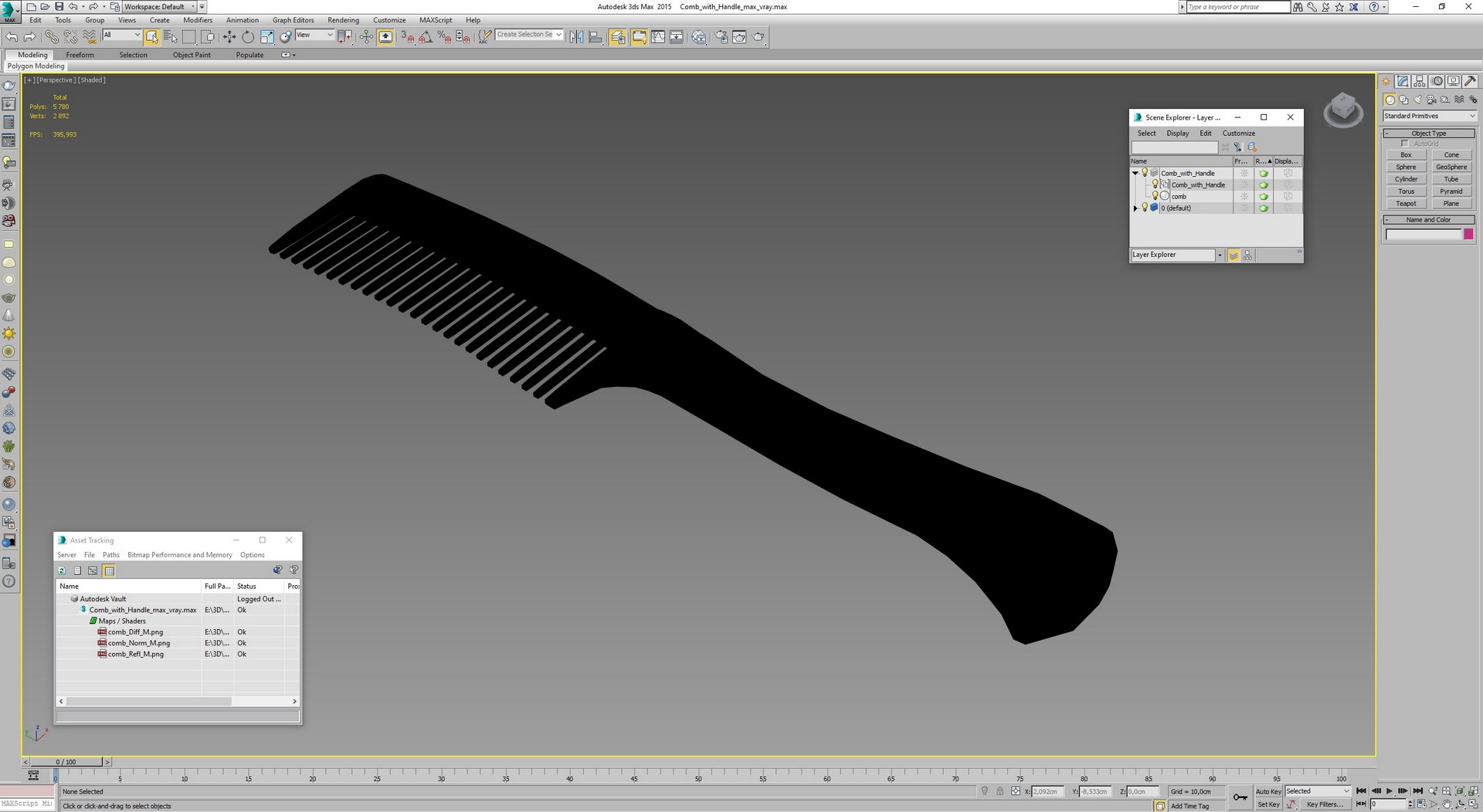 Comb With Handle 3D Model - TurboSquid 2079670