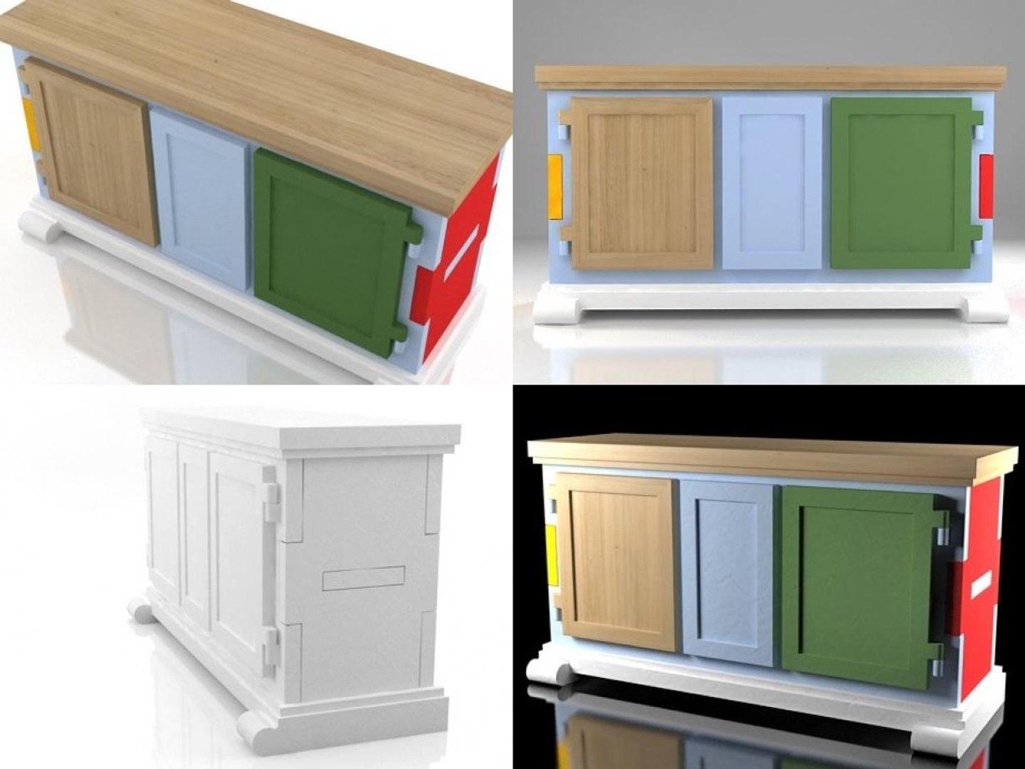 Paper buffet 3D model - TurboSquid 1175807