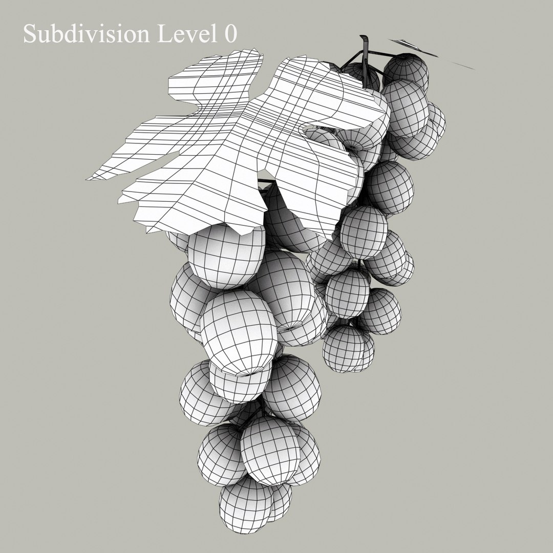 3d Blue Grapes Model