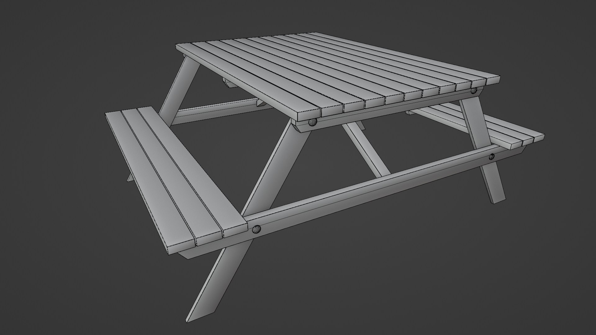 Picnic Table 3D Model - TurboSquid 1993570