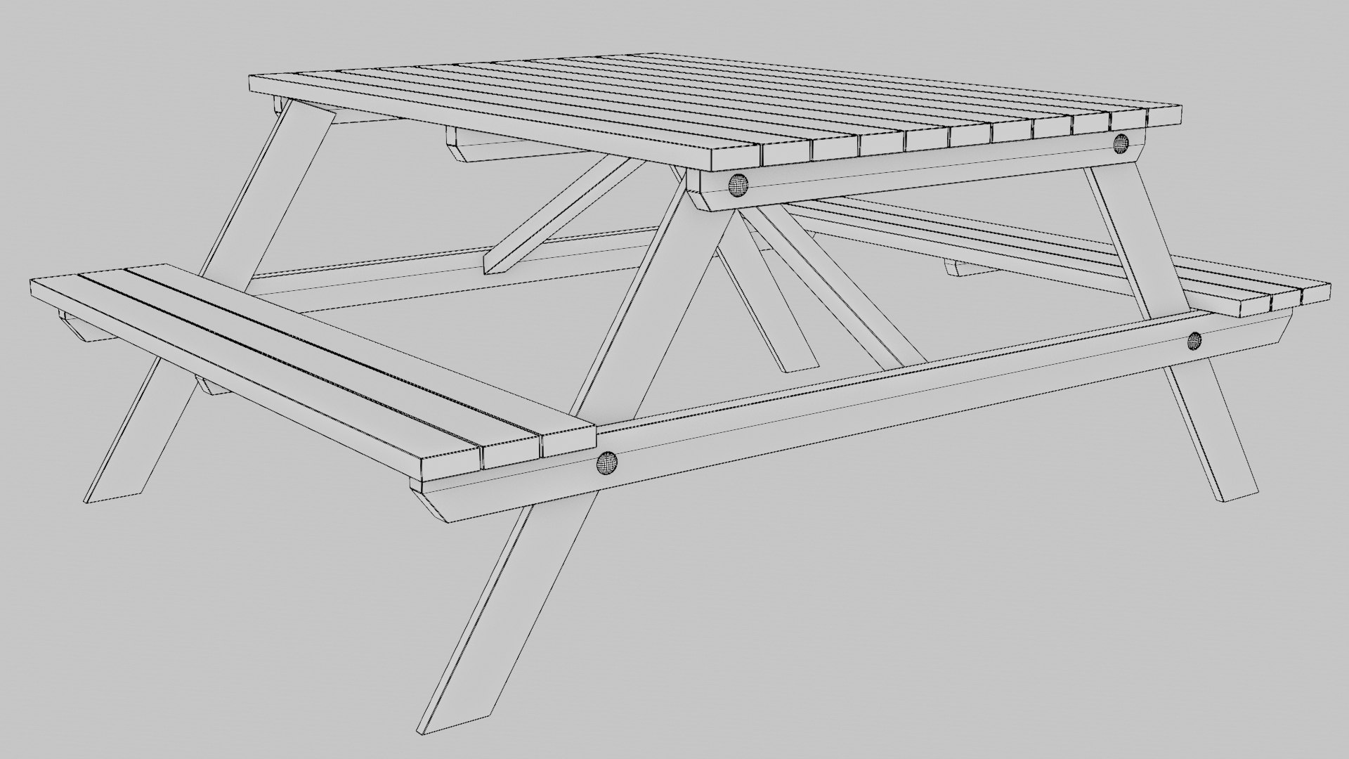 Picnic Table 3D Model - TurboSquid 1993570