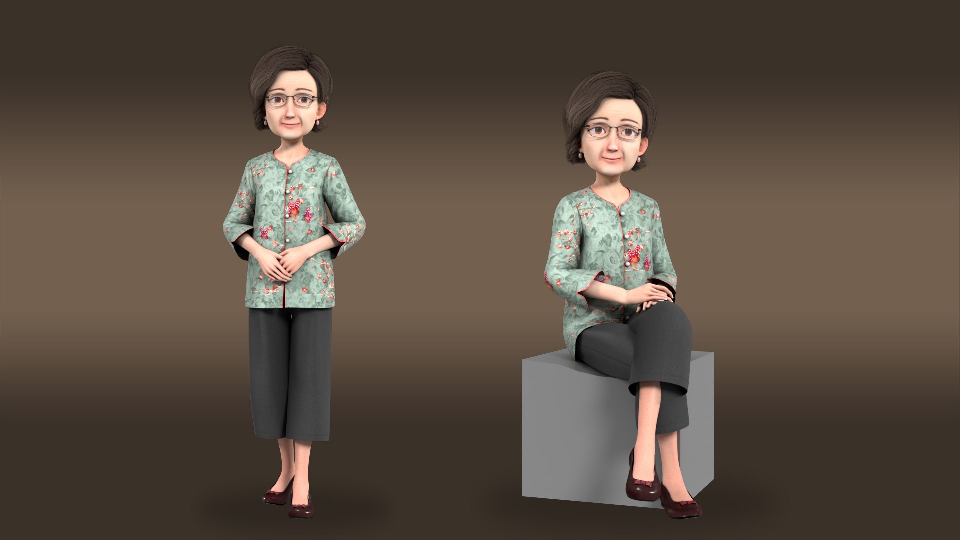 Cartoon Old Woman 3D Model - TurboSquid 2101844