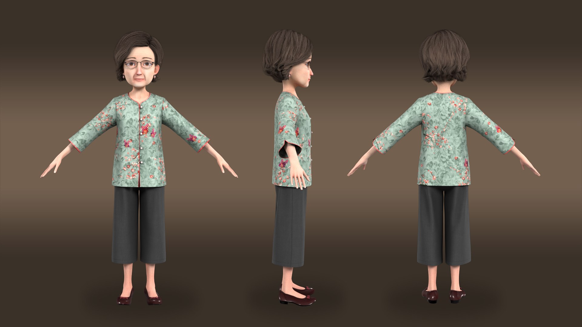 Cartoon Old Woman 3D Model - TurboSquid 2101844