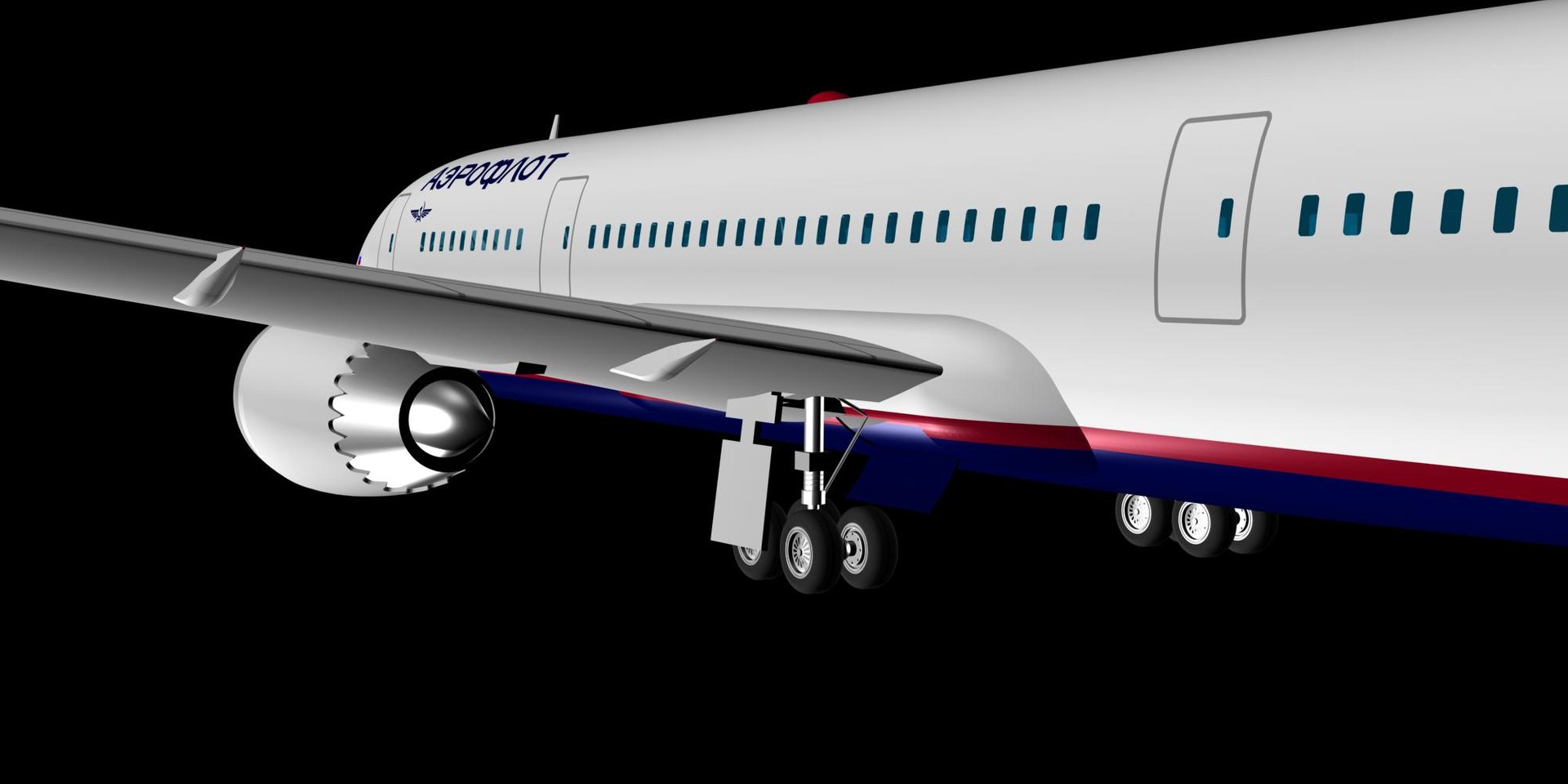 Aeroflot 787 Dream Liner 3d Max