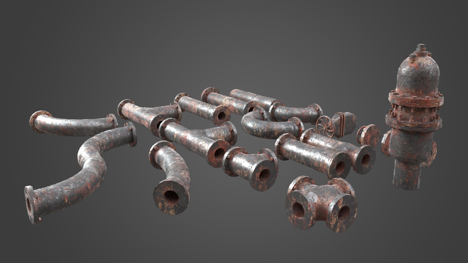 3D Set Pipe Elements Factory Model - TurboSquid 1297565