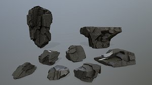 3D cartoon rock styled set model - TurboSquid 1486876