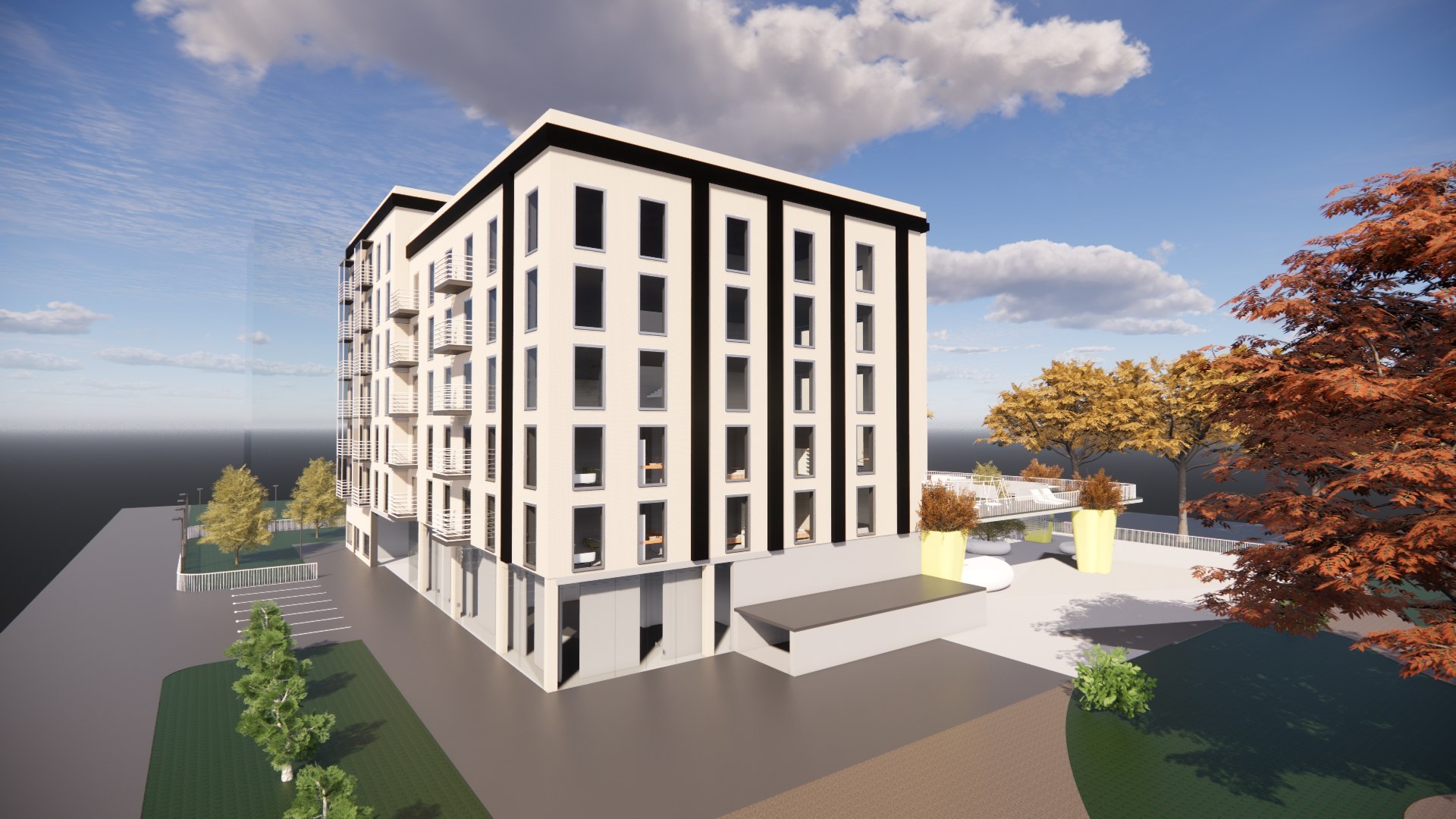 Multi-storey Building 3D - TurboSquid 2201321