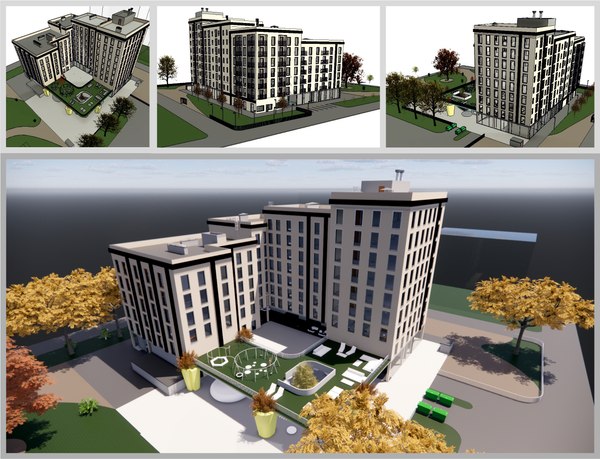 Apartment Building DXF Models for Download | TurboSquid