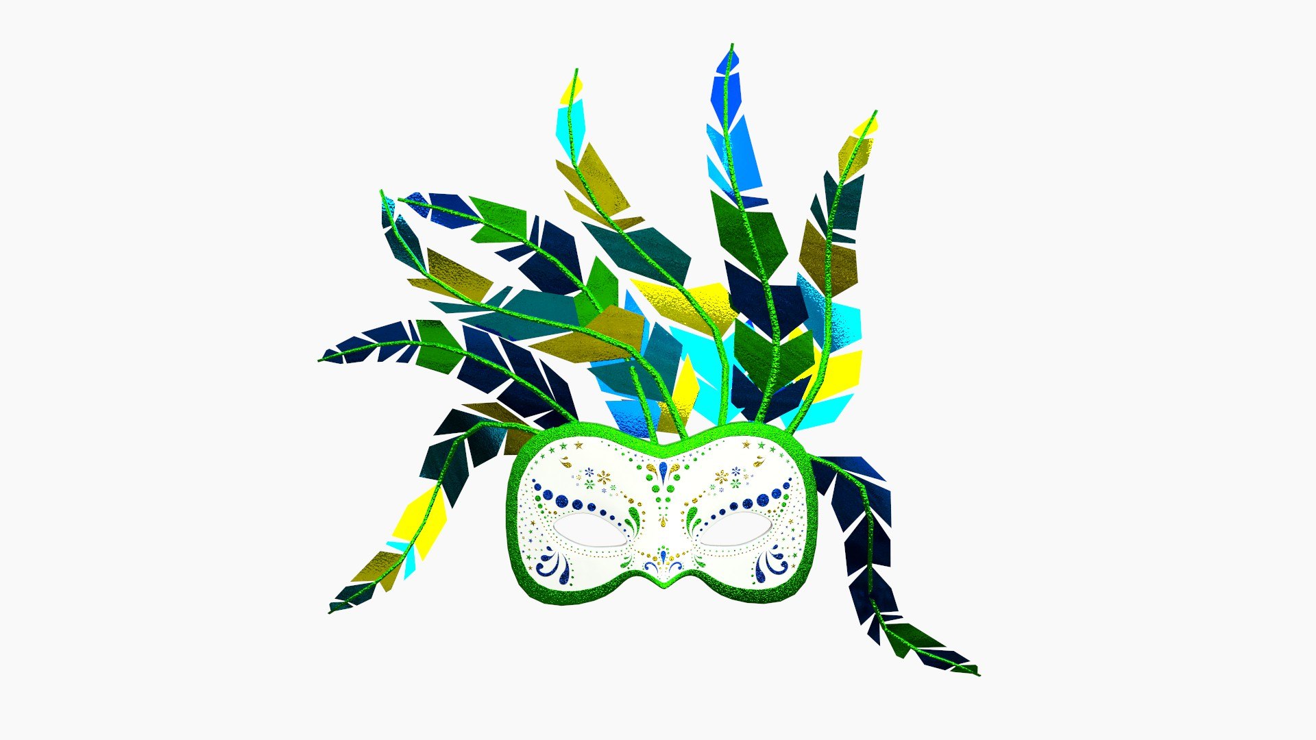 3D Model Carnival Mask J03 Brazilian - Costume Character Design ...