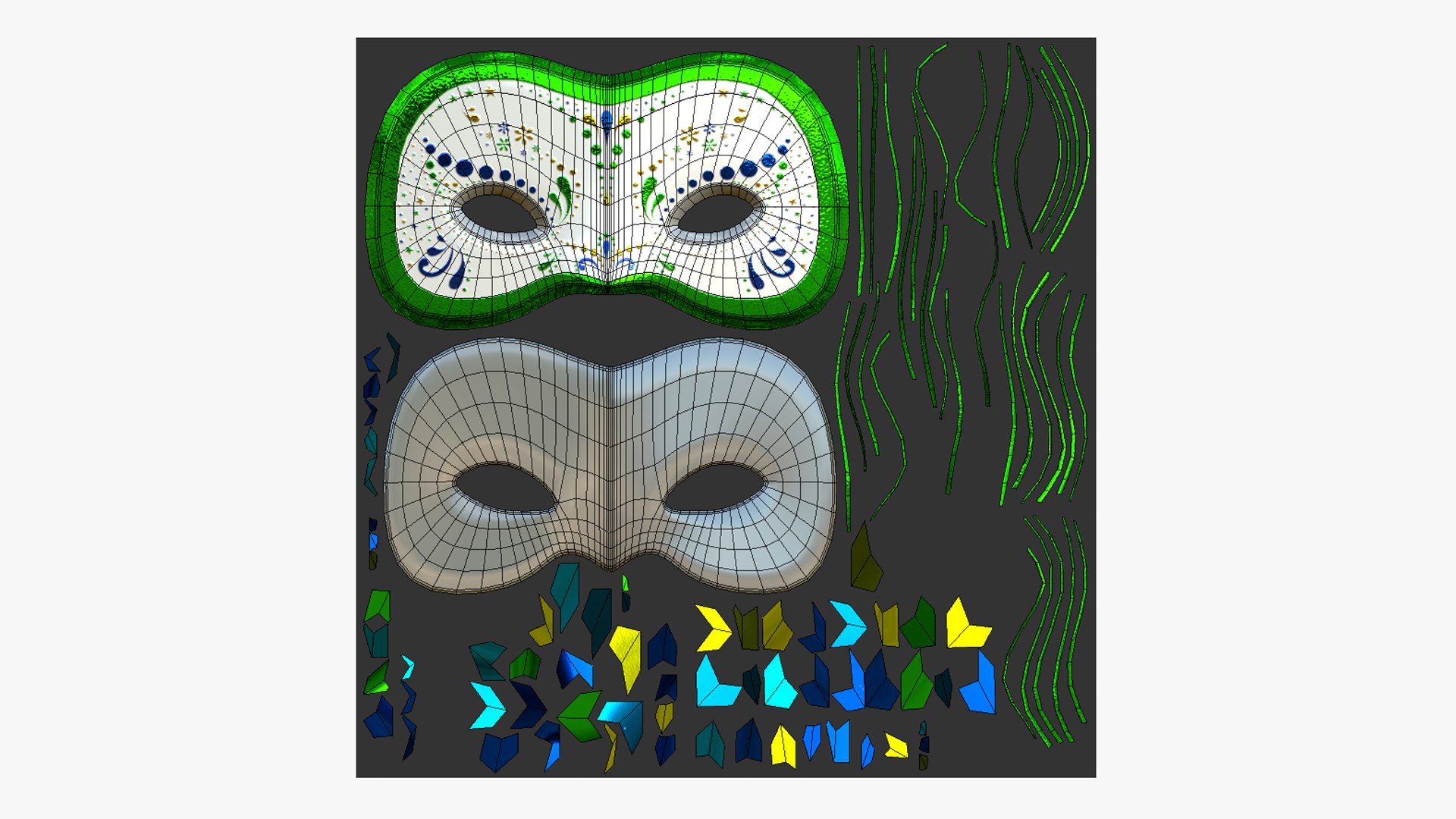 3D Model Carnival Mask J03 Brazilian - Costume Character Design ...