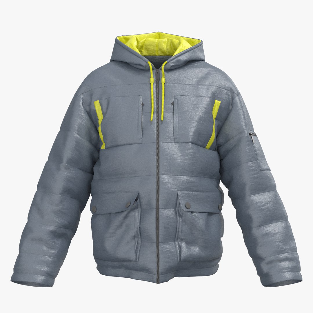 Male puffer jacket 3D model - TurboSquid 2155695