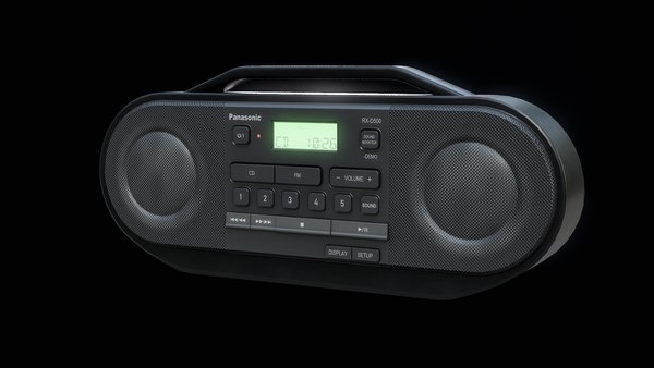 modelo 3d Radio Moderna Panasonic RX-D500 PBR - TurboSquid 2171215