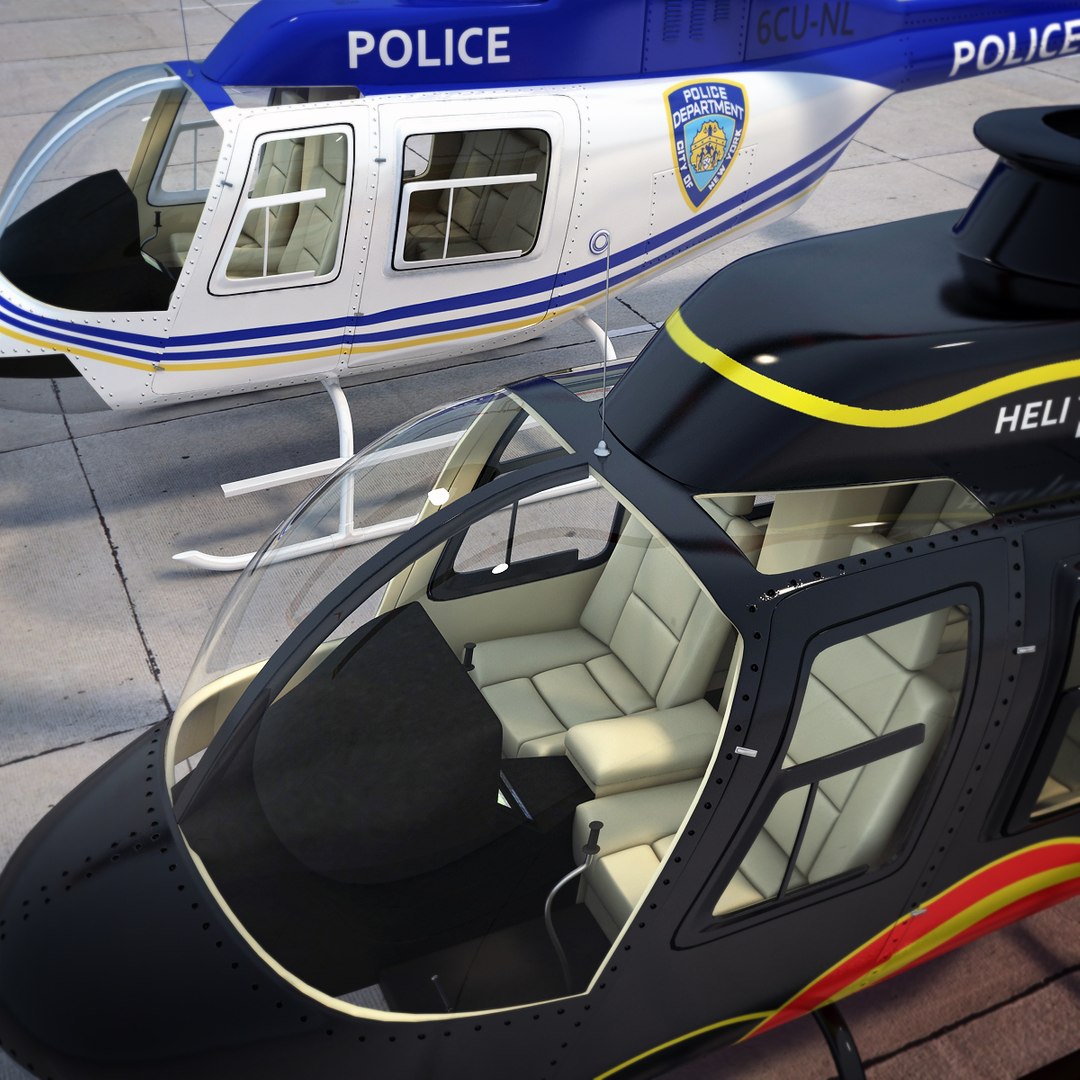 Jet Bell Ranger Helicopter 3d 3ds