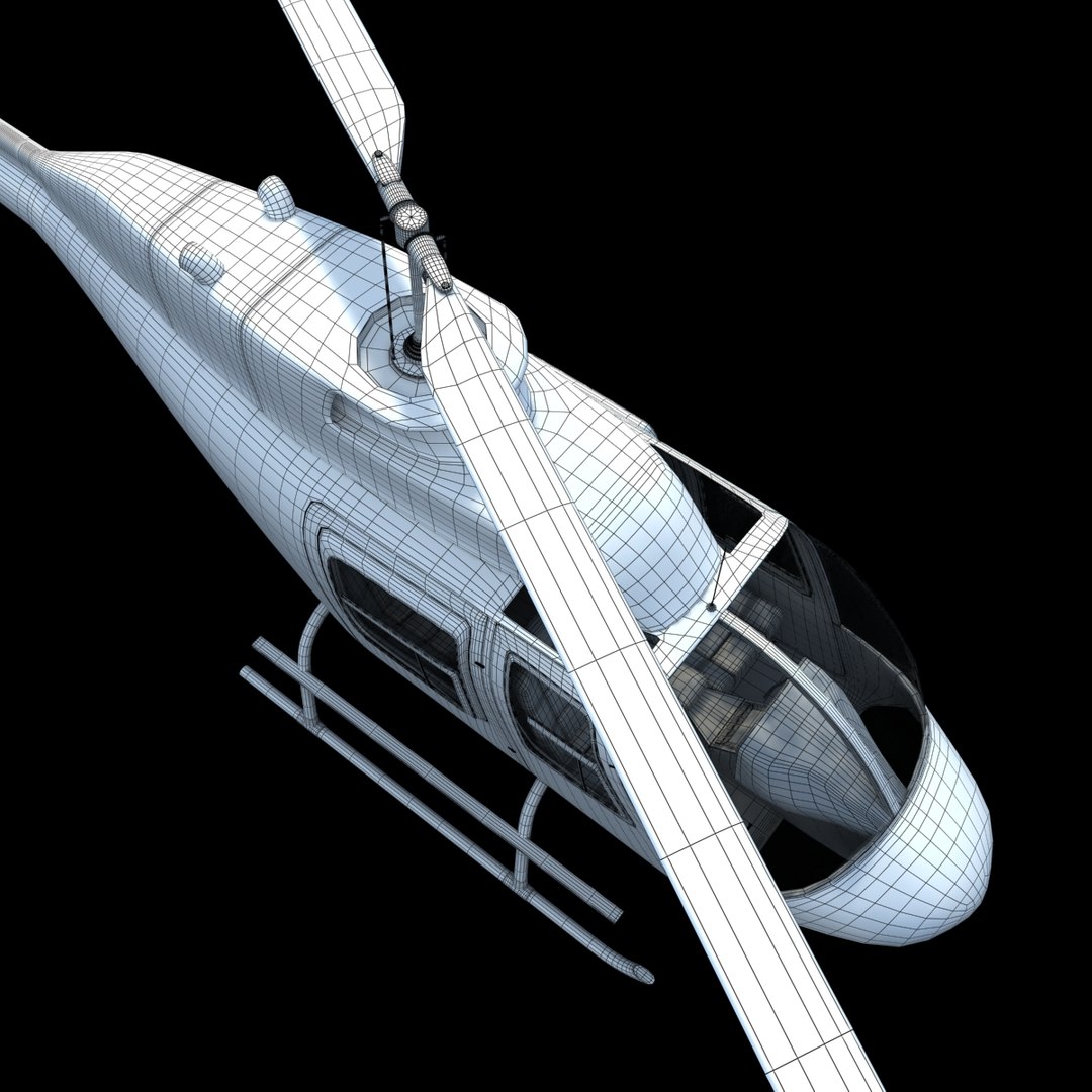 Jet Bell Ranger Helicopter 3d 3ds