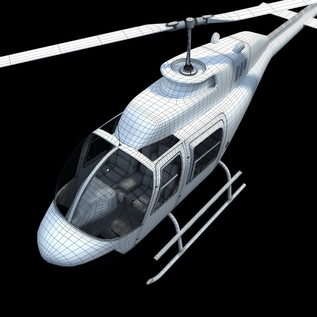 Jet Bell Ranger Helicopter 3d 3ds