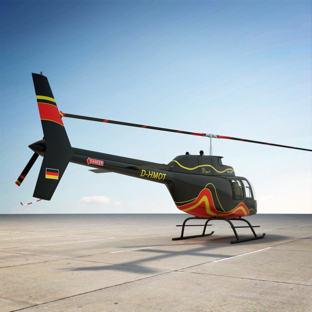 Jet Bell Ranger Helicopter 3d 3ds