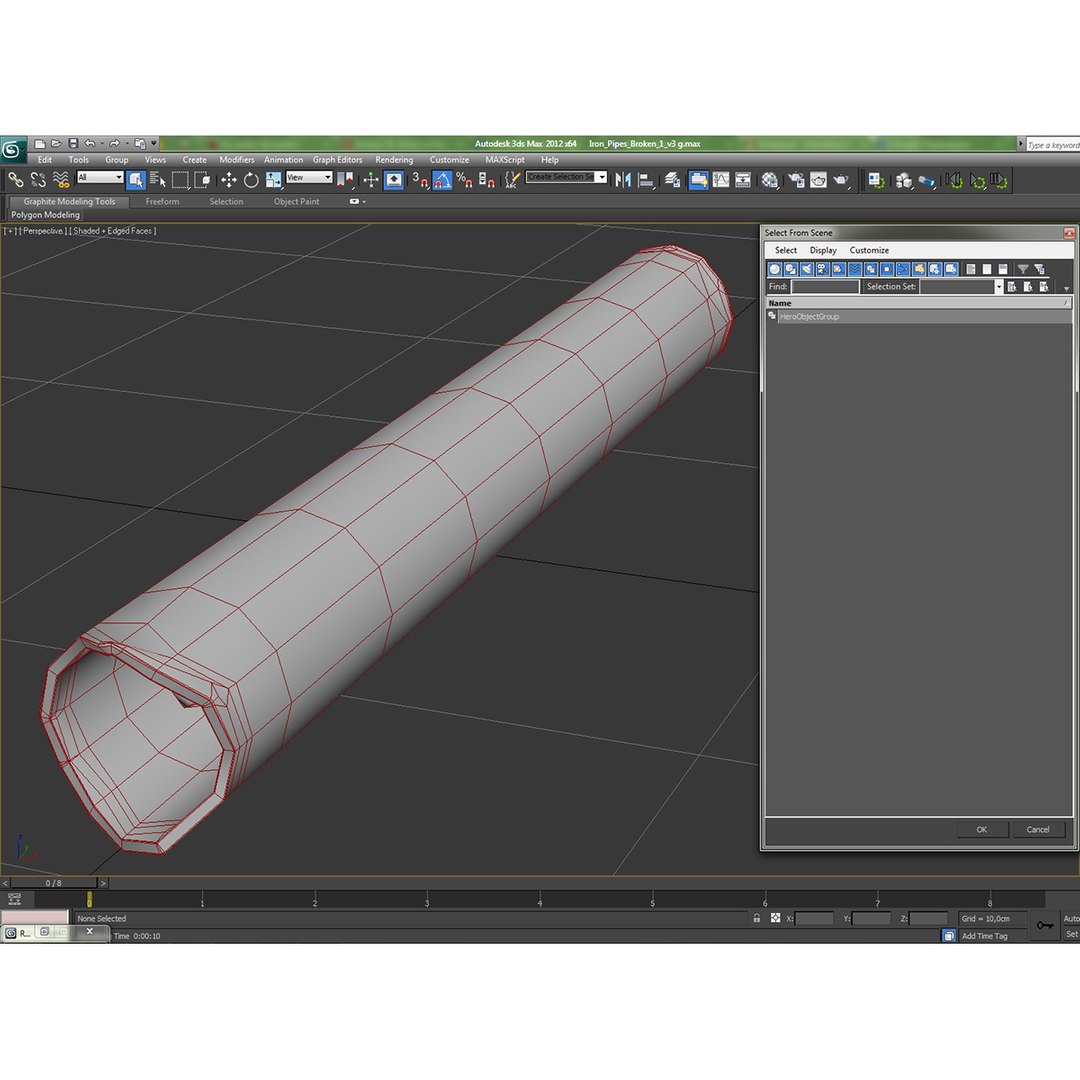 3d Broken Iron Pipe Modeled