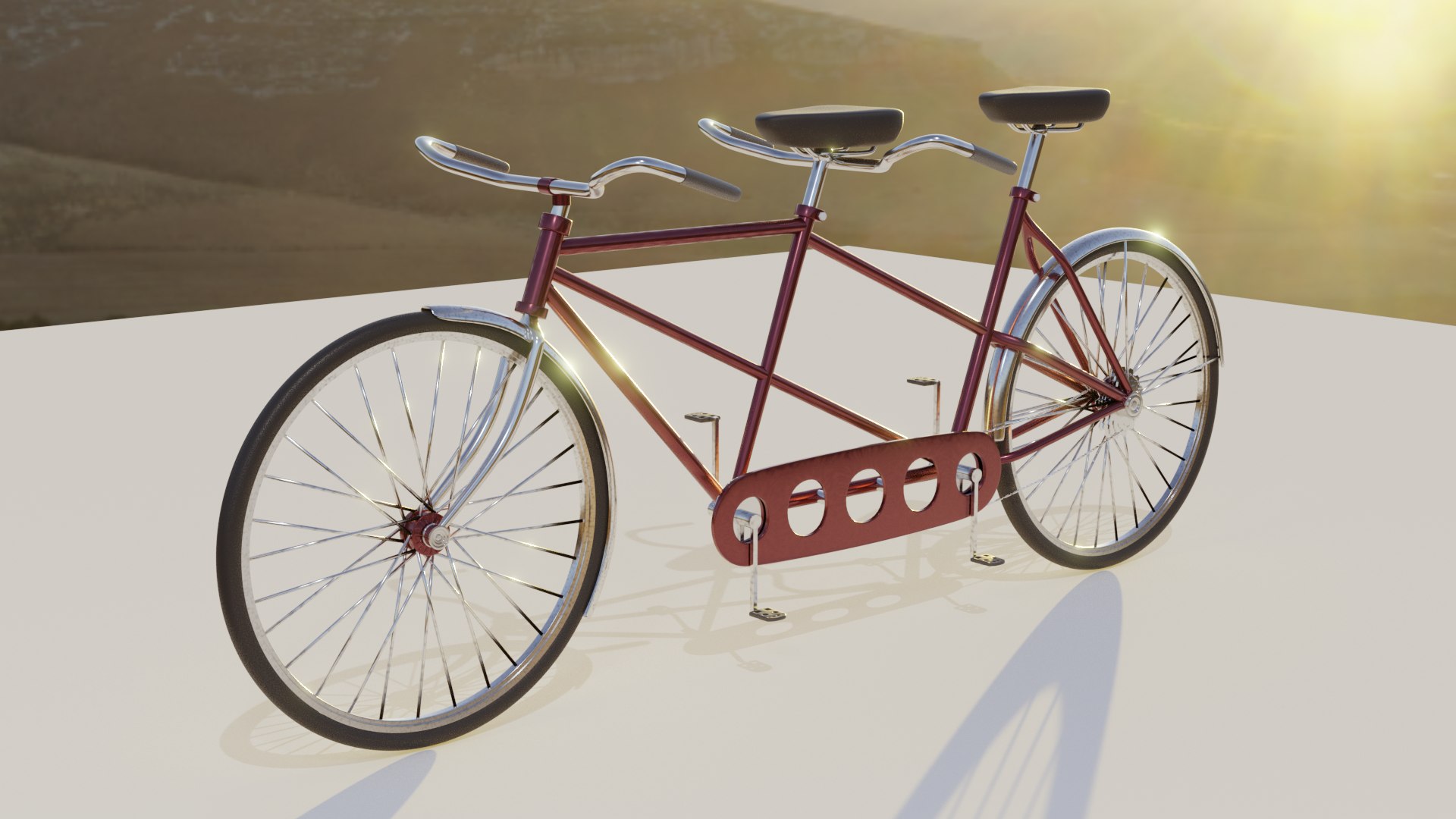 3D Oldschool Tandem Bicycle - TurboSquid 1614625