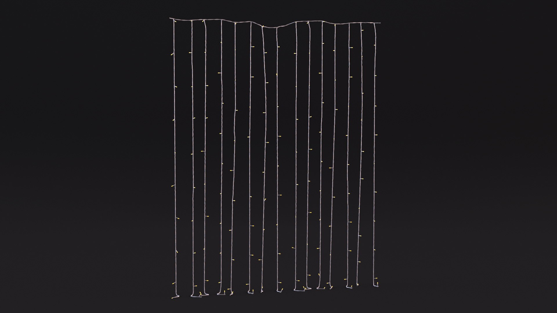 3D Curtain String LED Lights Yellow Model - TurboSquid 2118229