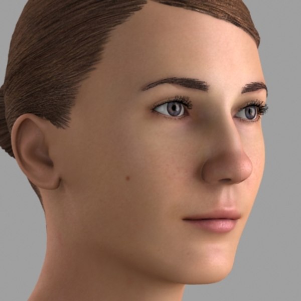 3d realistic female head model
