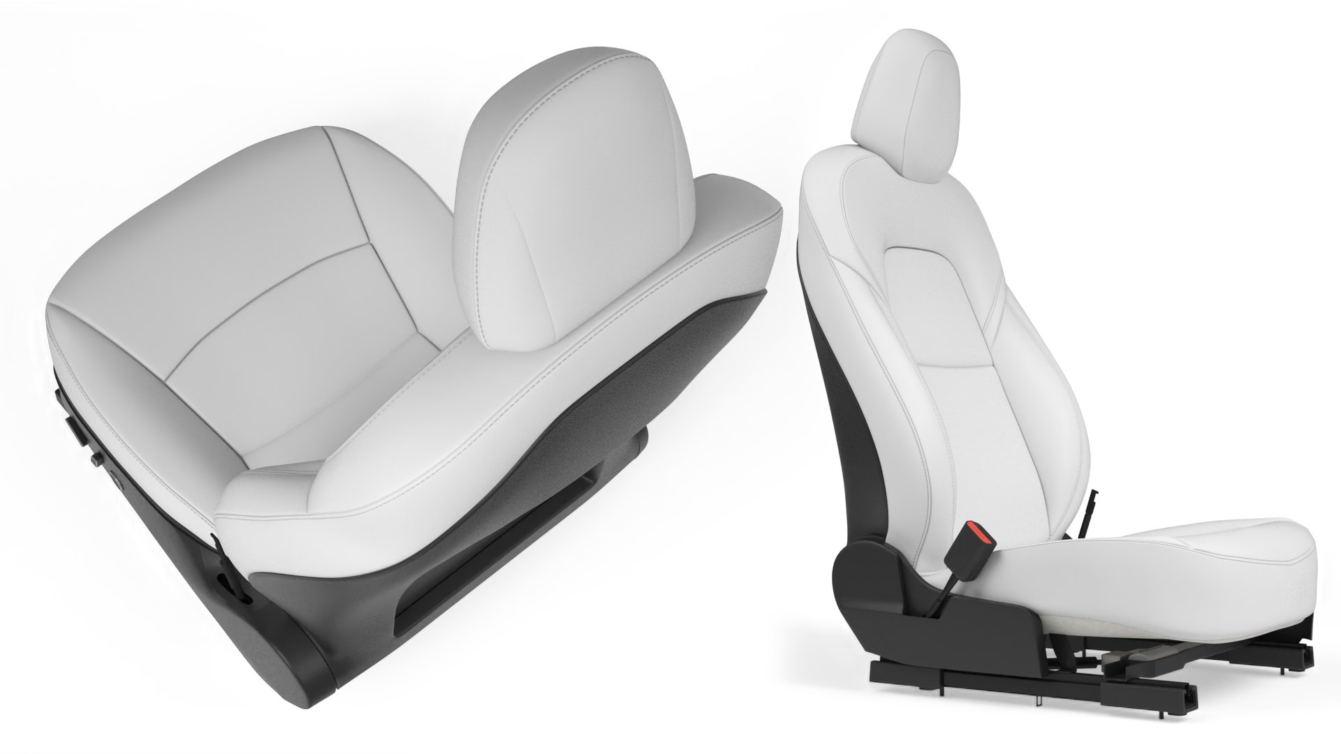 3D Tesla Model 3 Driver Seat White Leather - TurboSquid 2174299