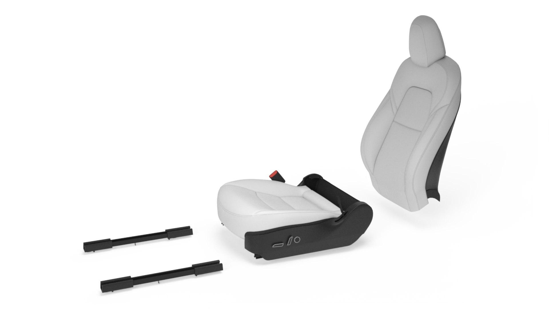 3D Tesla Model 3 Driver Seat White Leather - TurboSquid 2174299