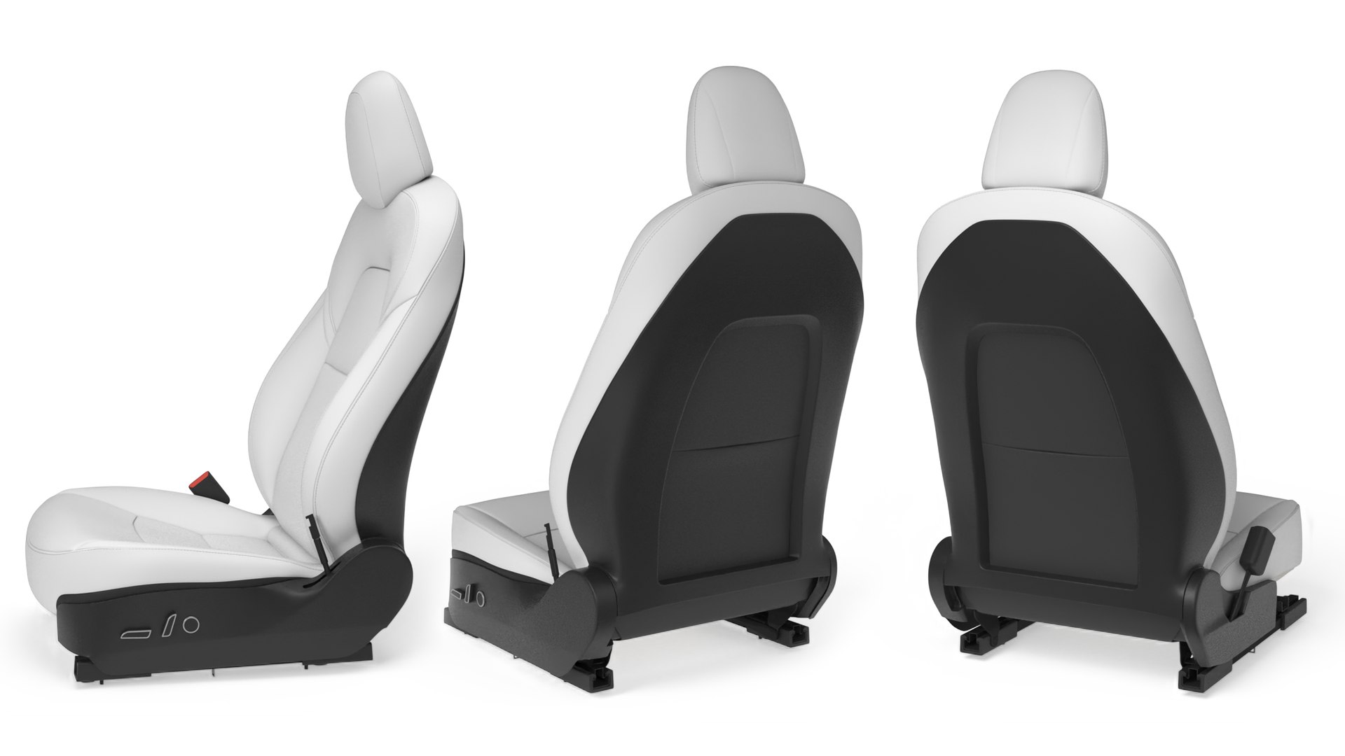 3D Tesla Model 3 Driver Seat White Leather - TurboSquid 2174299