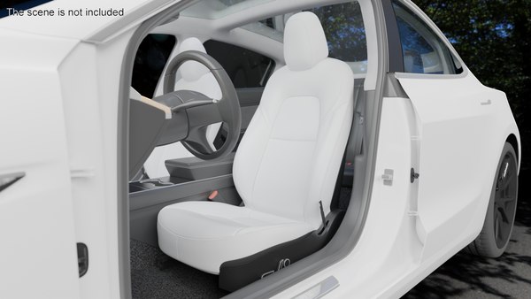 modelo 3d Asiento del conductor Tesla Model 3 de cuero blanco ...